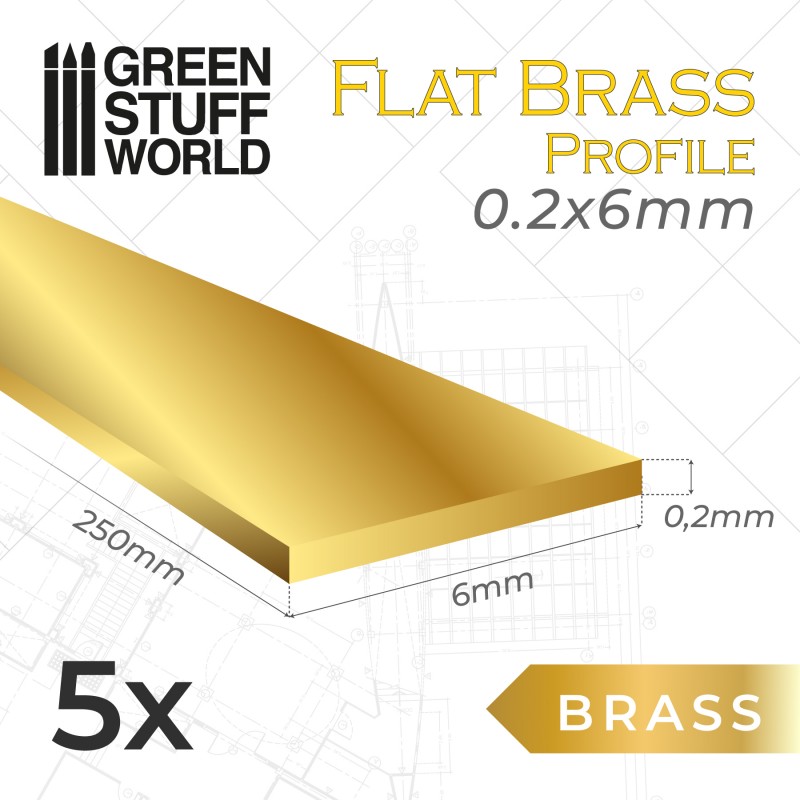 [ GSW11133 ] Green stuff world Plat messing profiel 0,2 x 6 mm ...