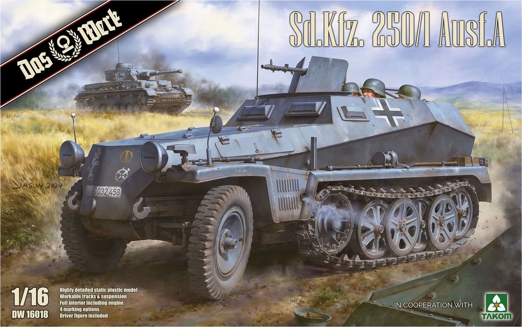 [ DW16018 ] Das Werk Sd.Kfz. 250/1 Ausf. A german WWII halftrack 1/16 ...